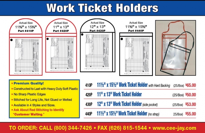 Work Ticket Holders, Shop Supplies, Car Shop, Repair Shop